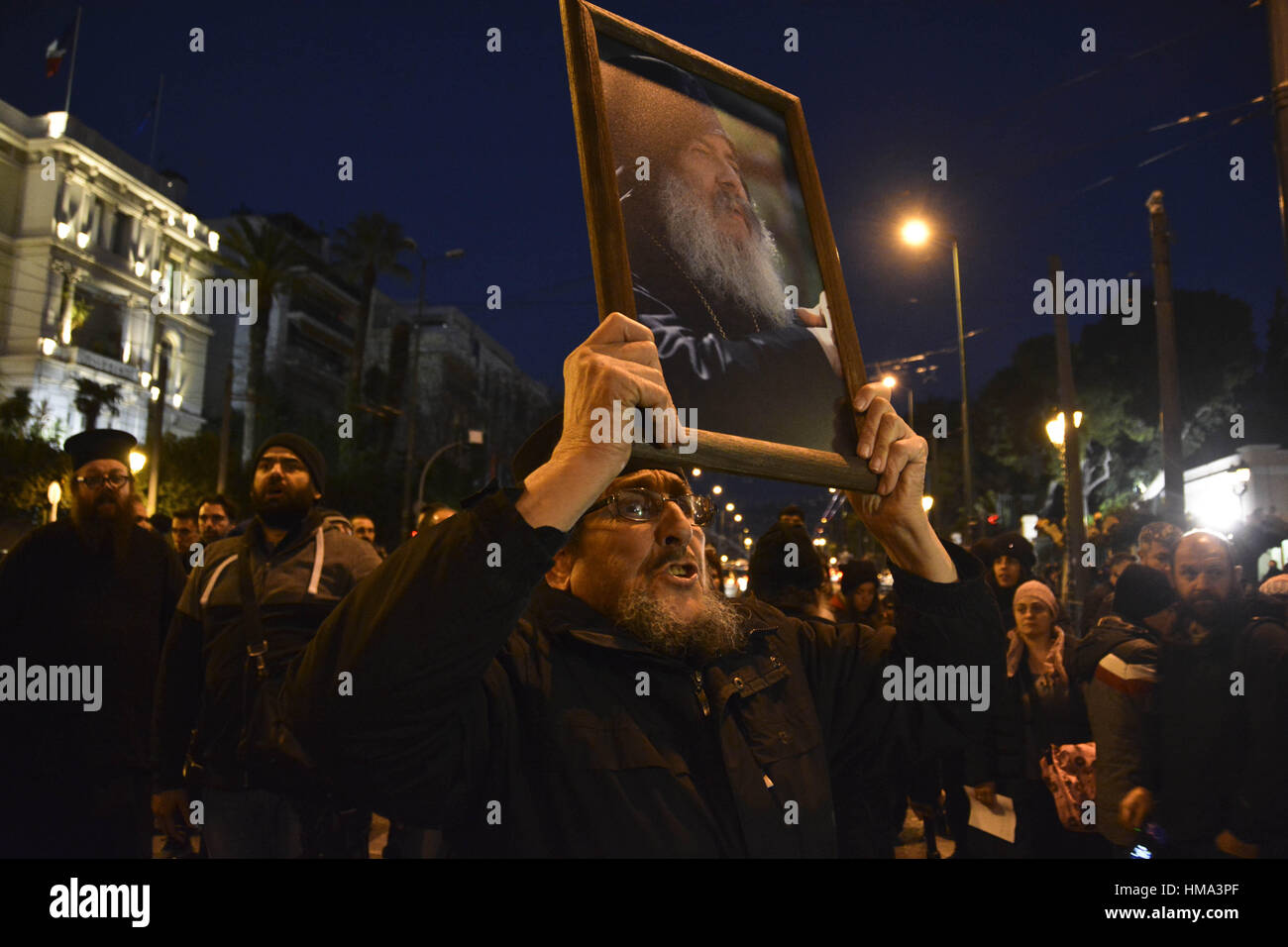 Athens, Greece. 1st Feb, 2017. Greek Orthodox monks, nuns and ...