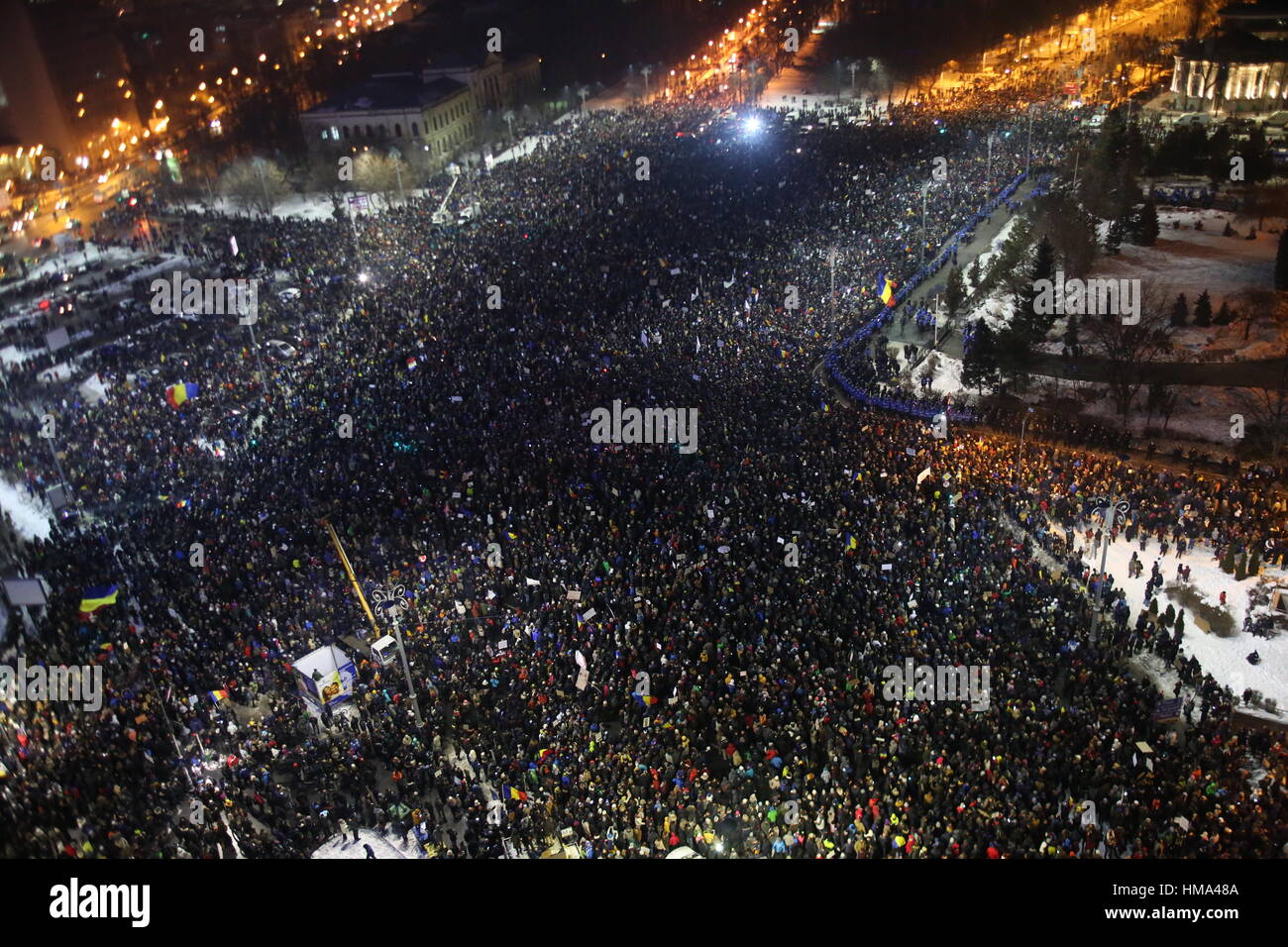 Bucharest, Romania. 01st Feb, 2017. One hundred fifty thousand people ...