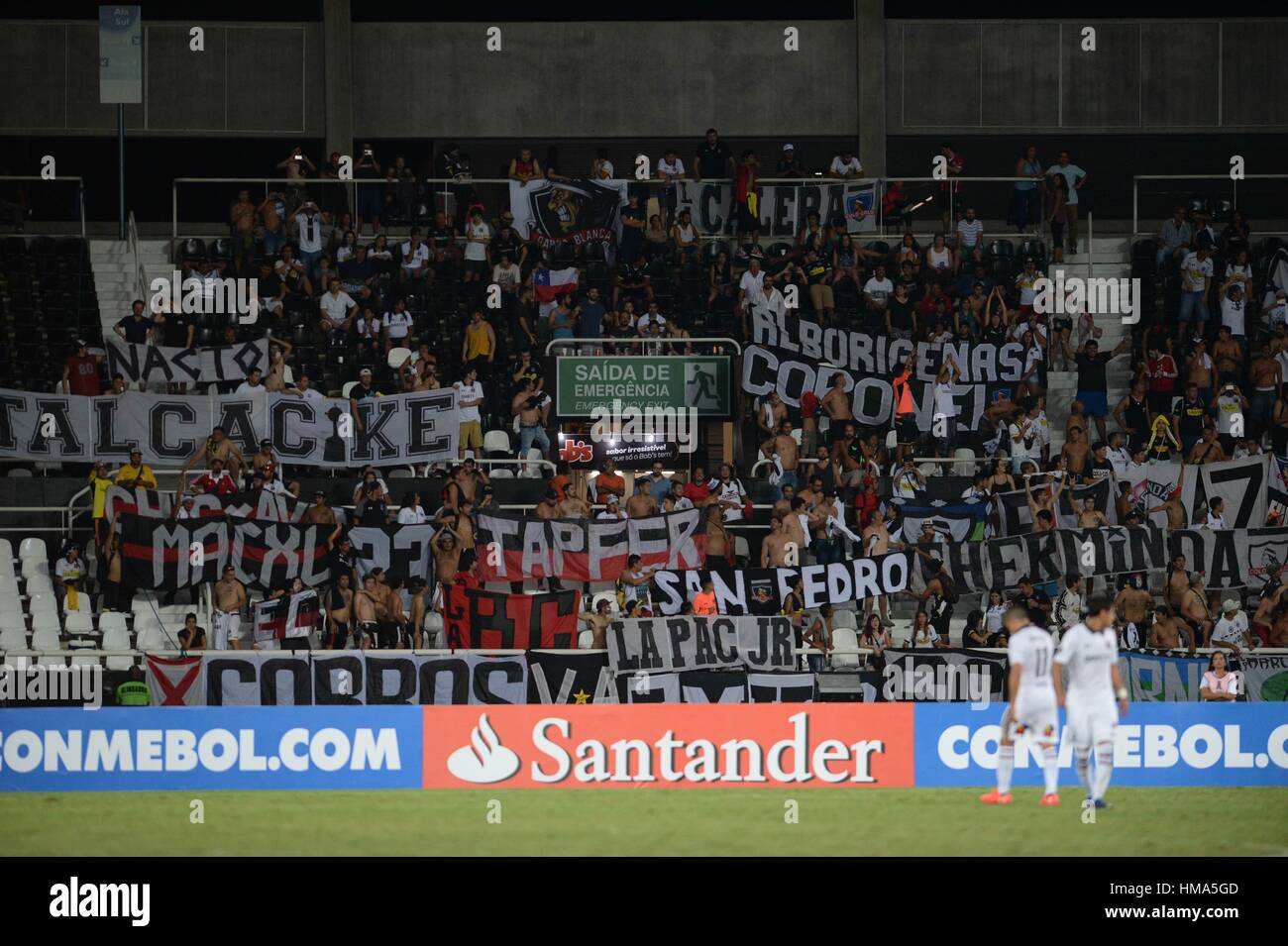Rio De Janeiro, Brazil. 01st Feb, 2017. Colo Colo fans during Botafogo ...