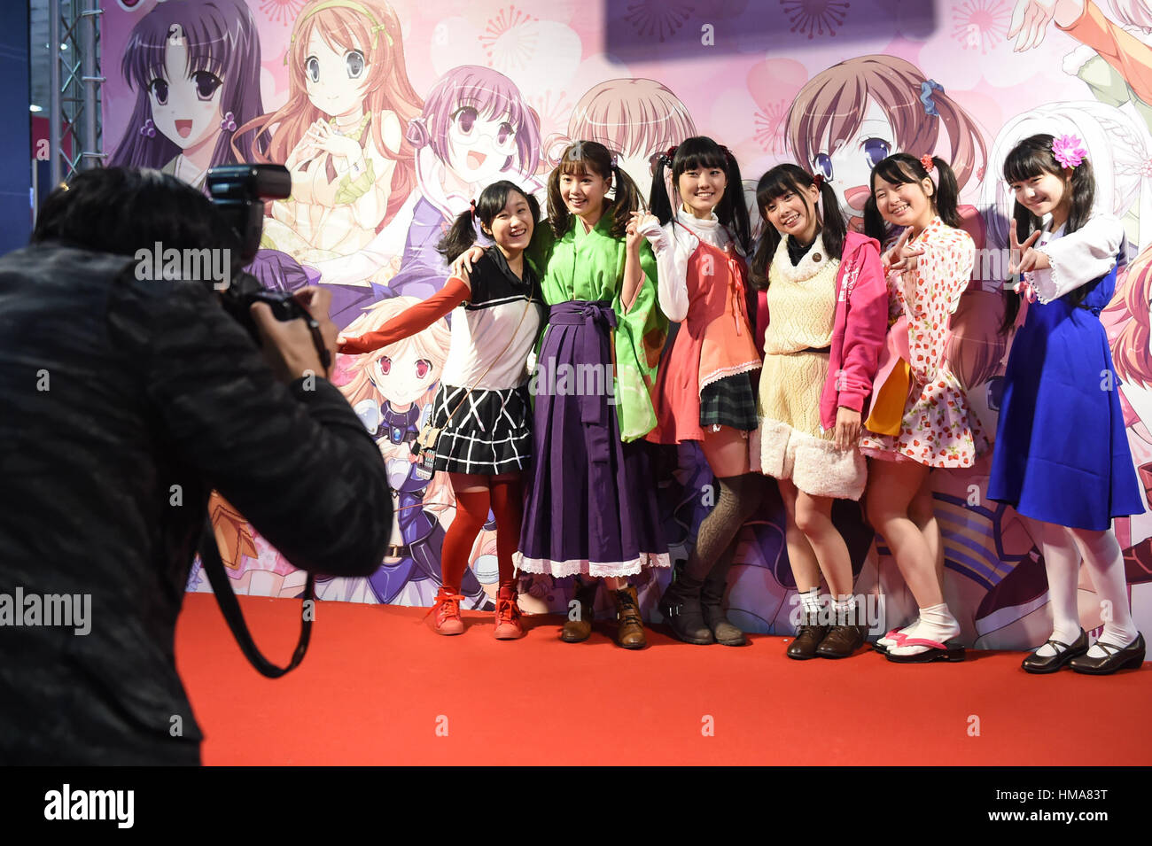 Taipei's Taiwan. 2nd Feb, 2016. Animation lovers pose for photos during ...