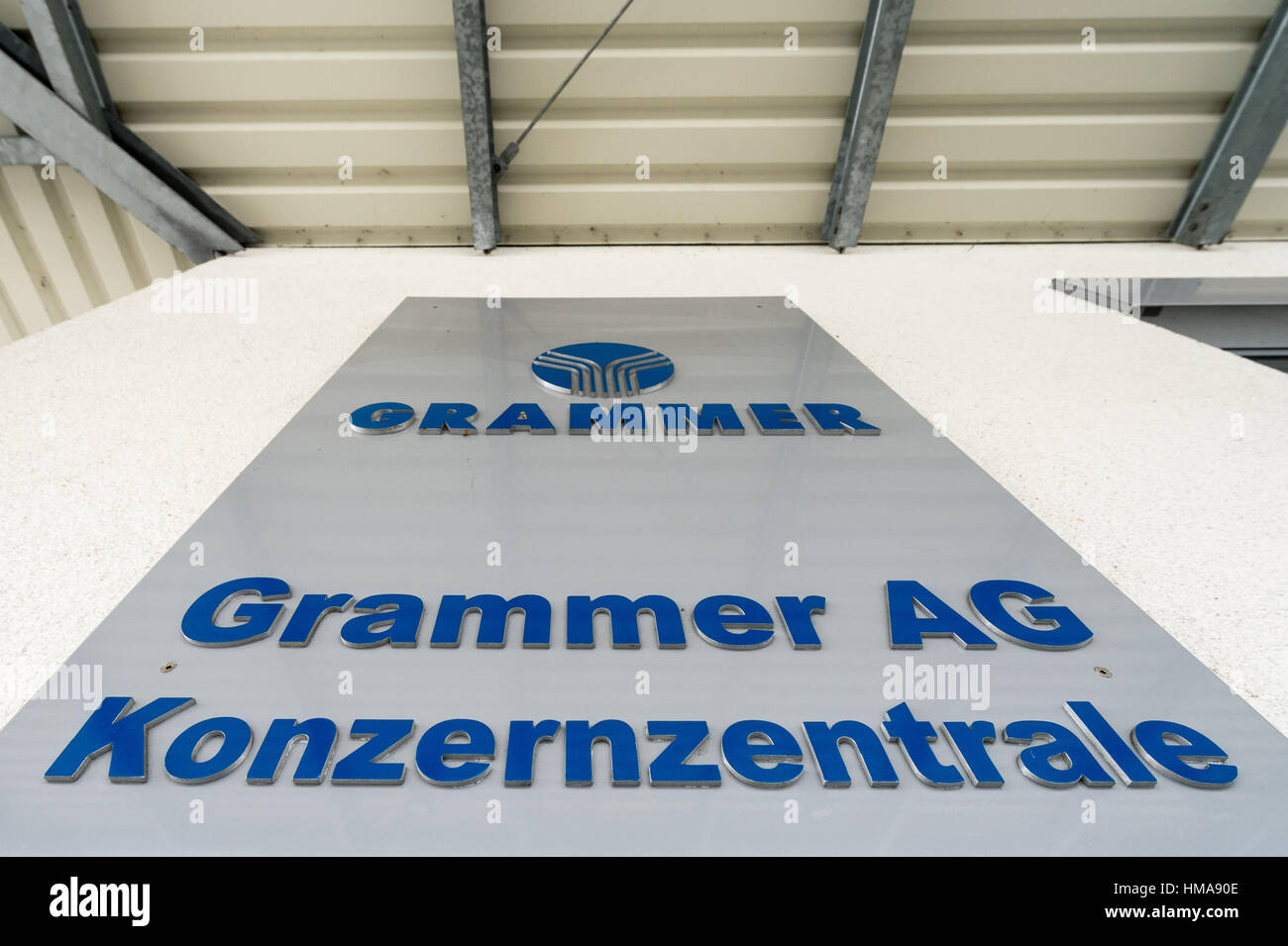 Amberg, Germany. 02nd Feb, 2017. The logo of Grammer PLC, a German ...