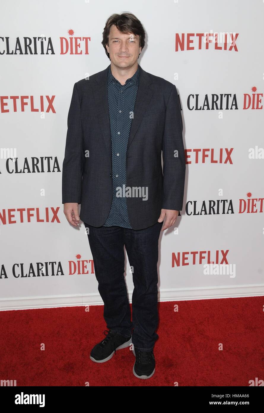 Los Angeles, California, USA. 1st Feb, 2017. Nathan Fillion at arrivals ...