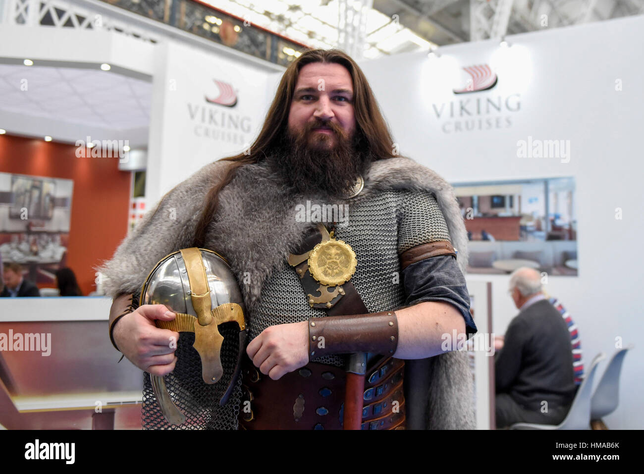 London, UK. 2nd Feb, 2017. A man dressed as a Viking takes part in the ...