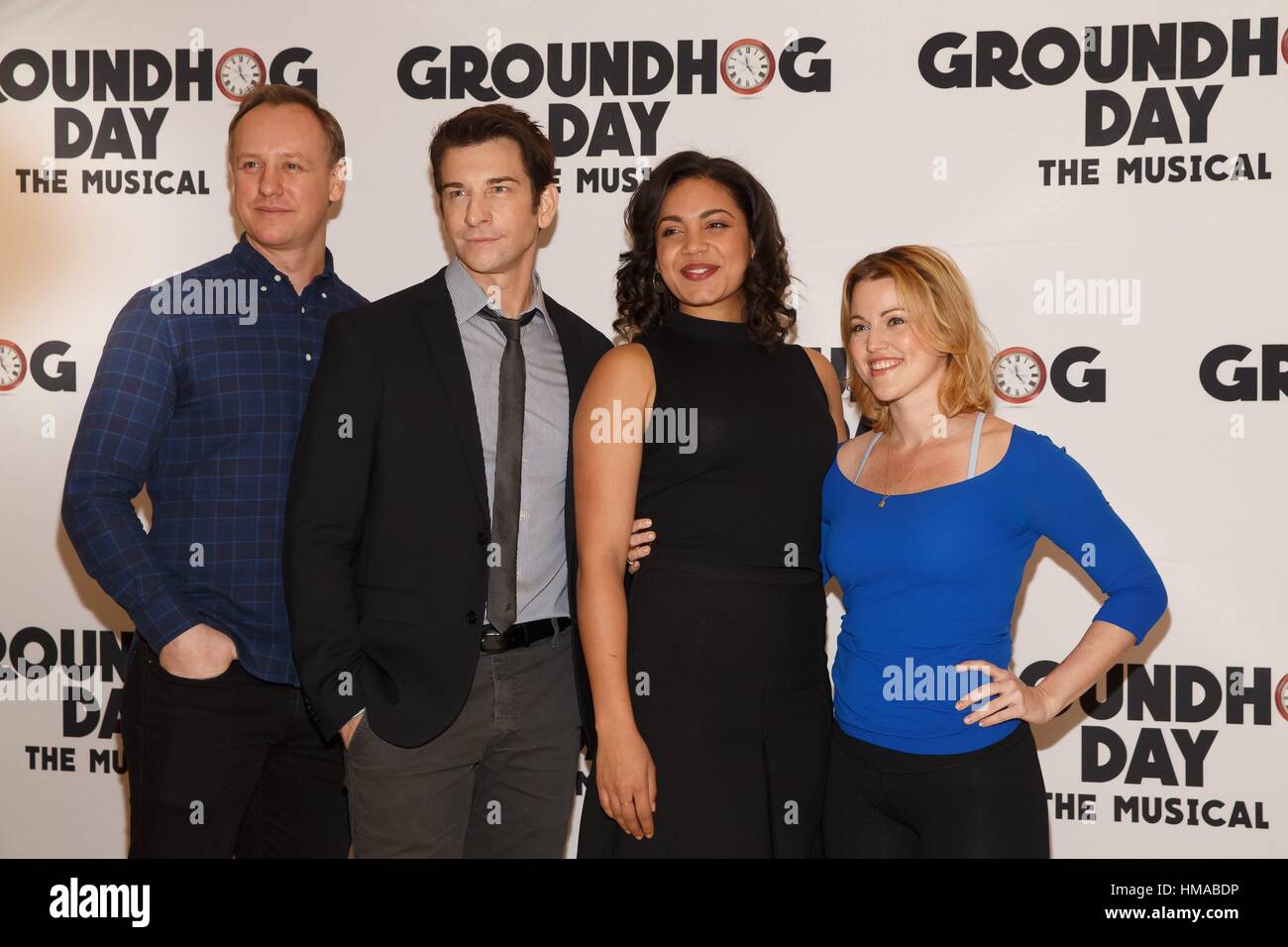 New York, USA. 2nd Feb, 2017. John Sanders, Andy Karl, Barrett Doss ...