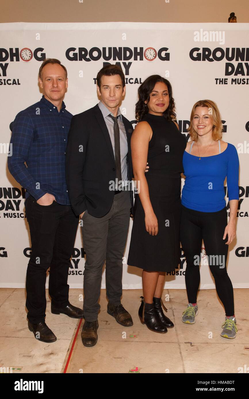 New York, USA. 2nd Feb, 2017. John Sanders, Andy Karl, Barrett Doss ...
