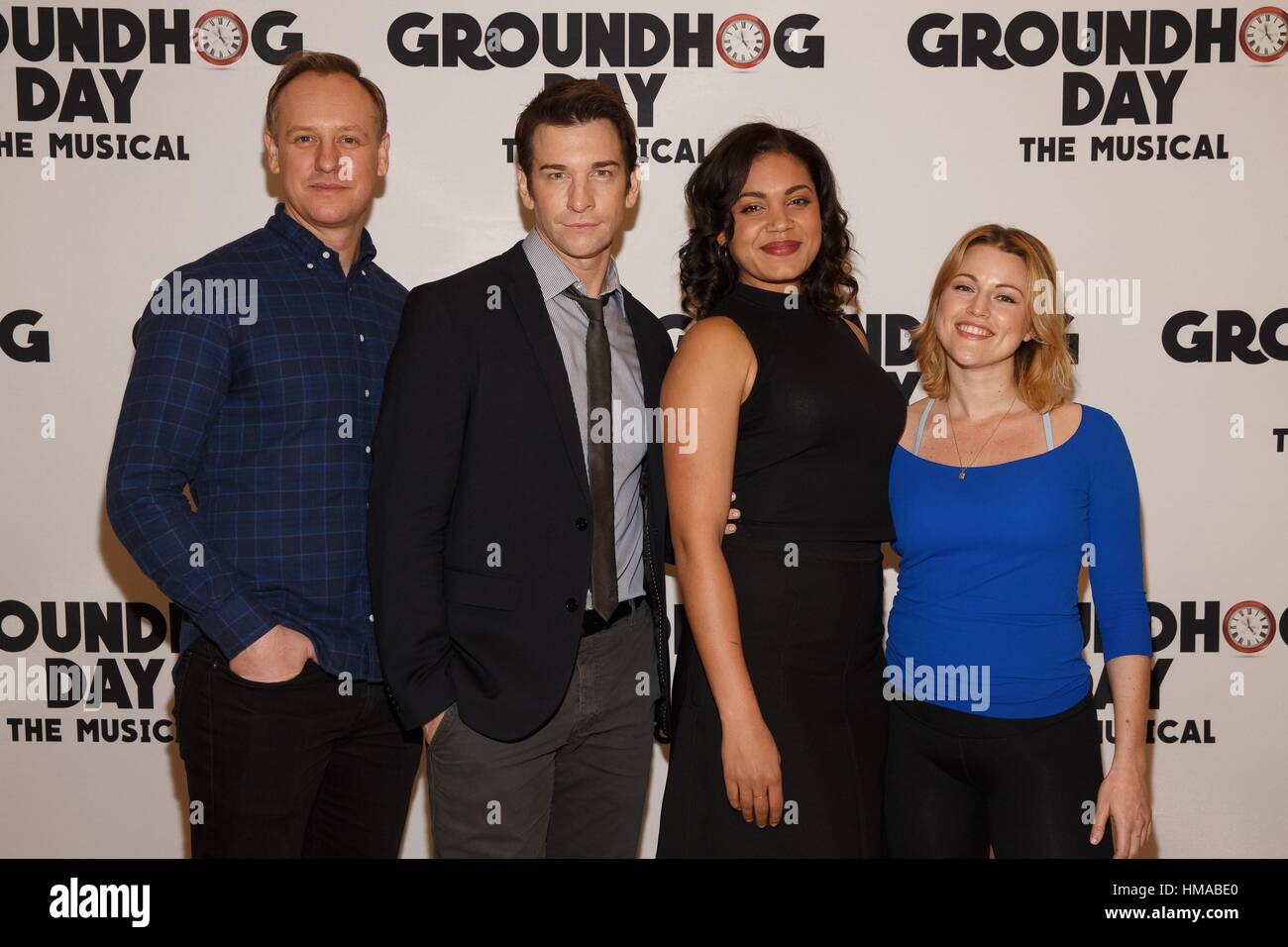 New York, USA. 2nd Feb, 2017. John Sanders, Andy Karl, Barrett Doss ...