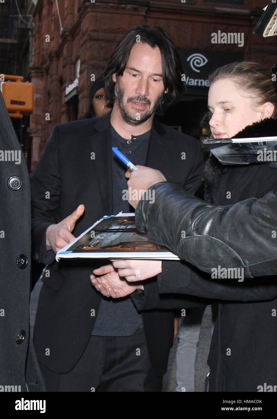 New York, USA. 2nd Feb, 2017. Keanu Reeves at AOL Build promoting his ...