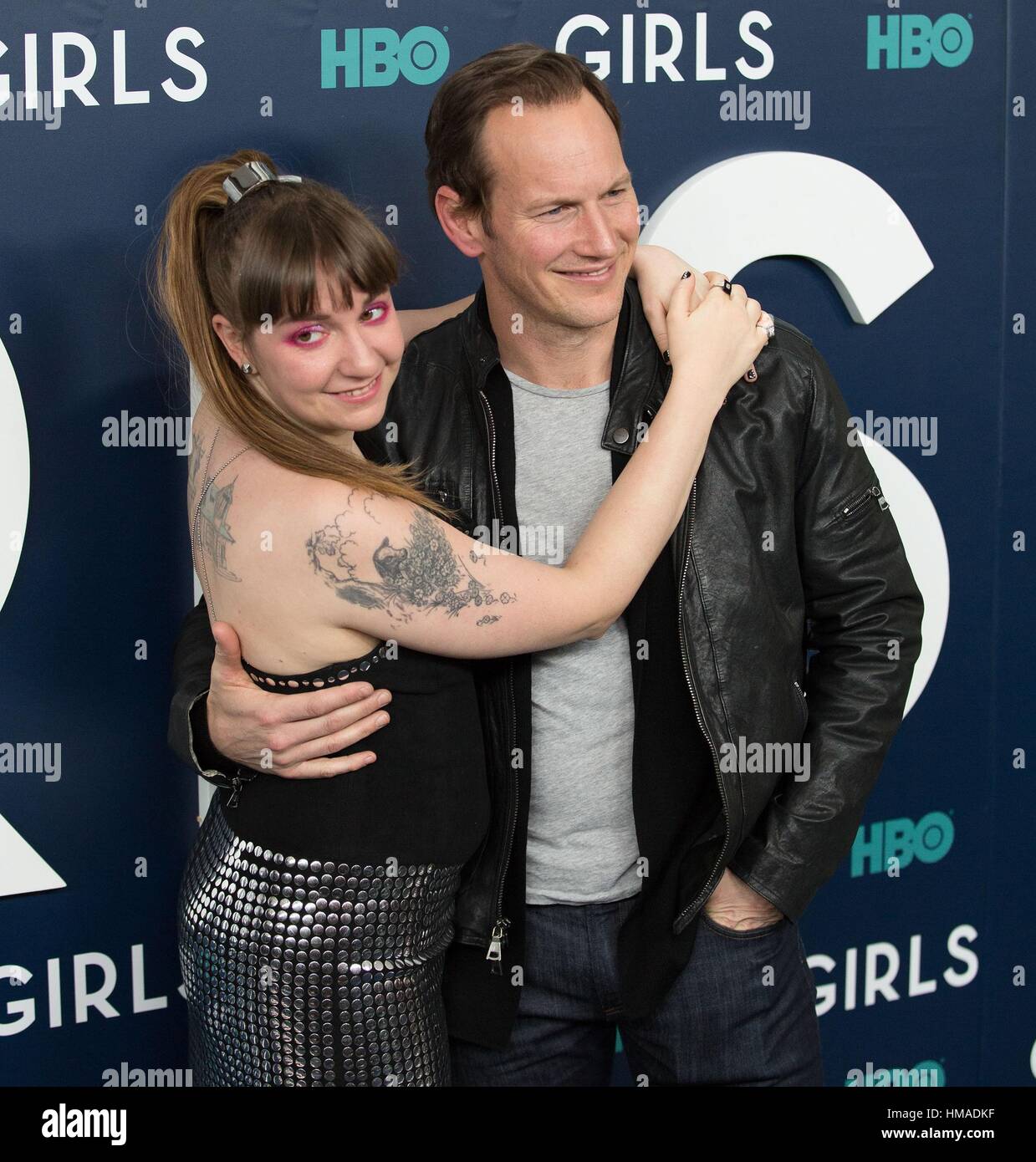 New York City, USA. 2nd Feb, 2017. Lena Dunham, Patrick Wilson seen ...