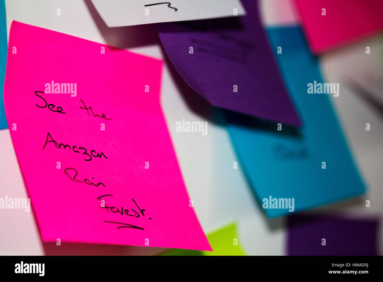 Colourful sticky notes with things to do Stock Photo - Alamy