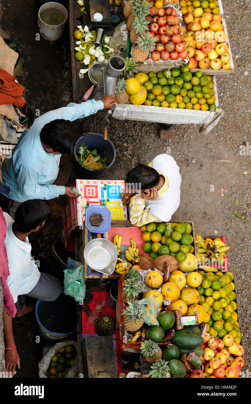 Indian Colorfully Huckster's Stands fruit fresh colourful smell ...