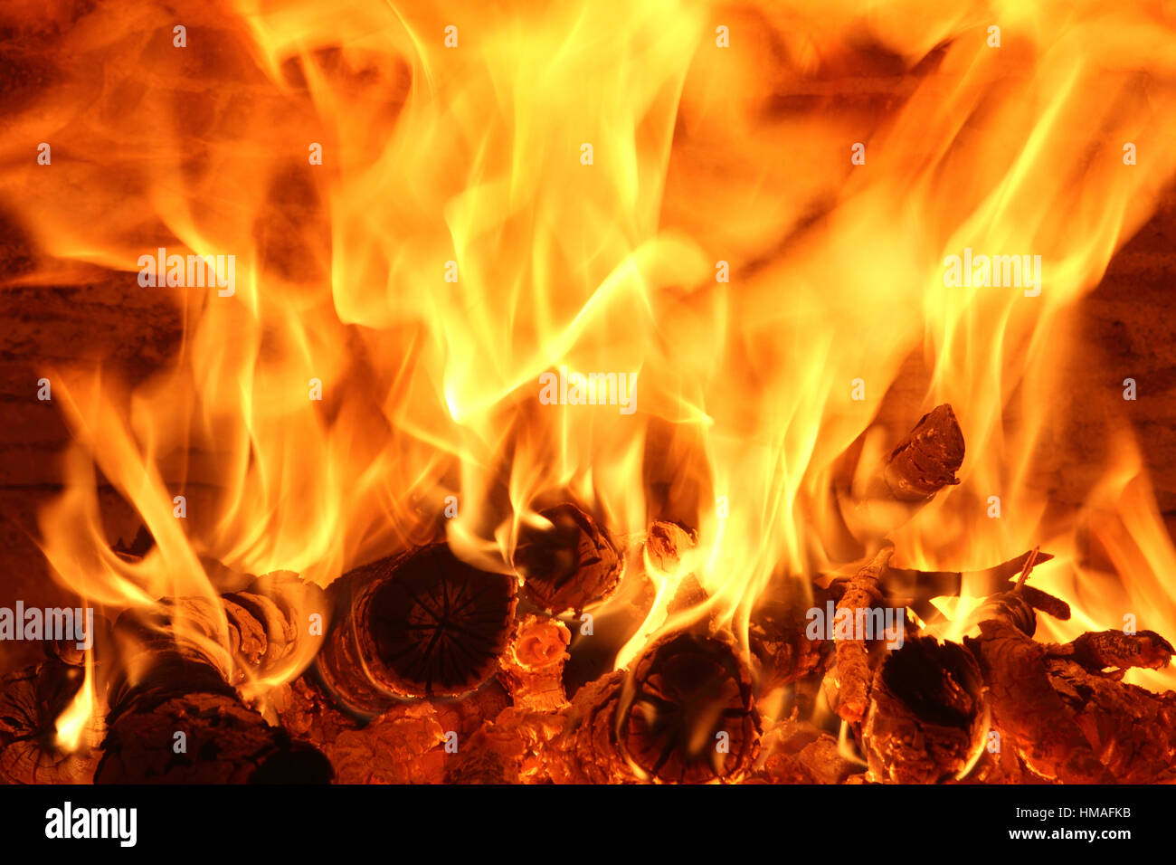 The burning fire flames in the wood oven Stock Photo - Alamy