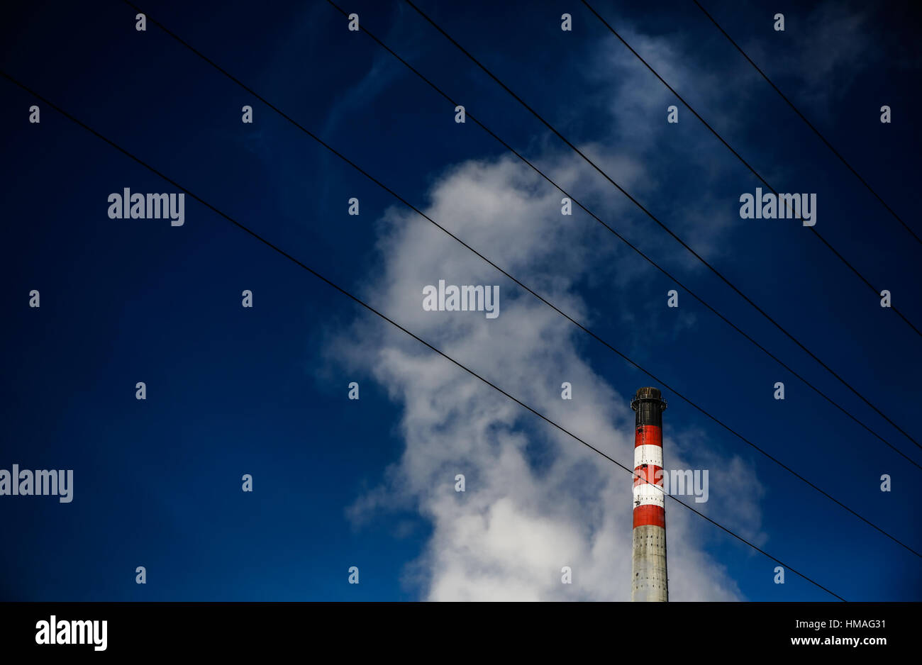 thermal energy plant chimney Stock Photo - Alamy