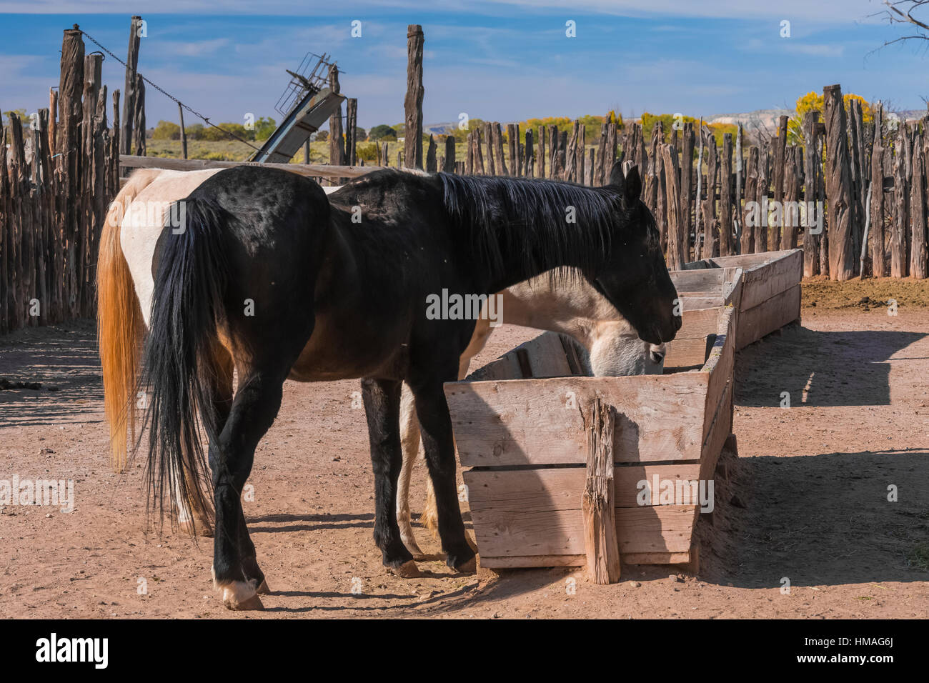 Barn interior showing a variety of old tools at Hubbell Trading Post ...