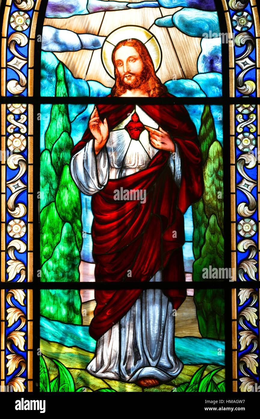 Stained Glass Window In Santa Clara Church High Resolution Stock ...