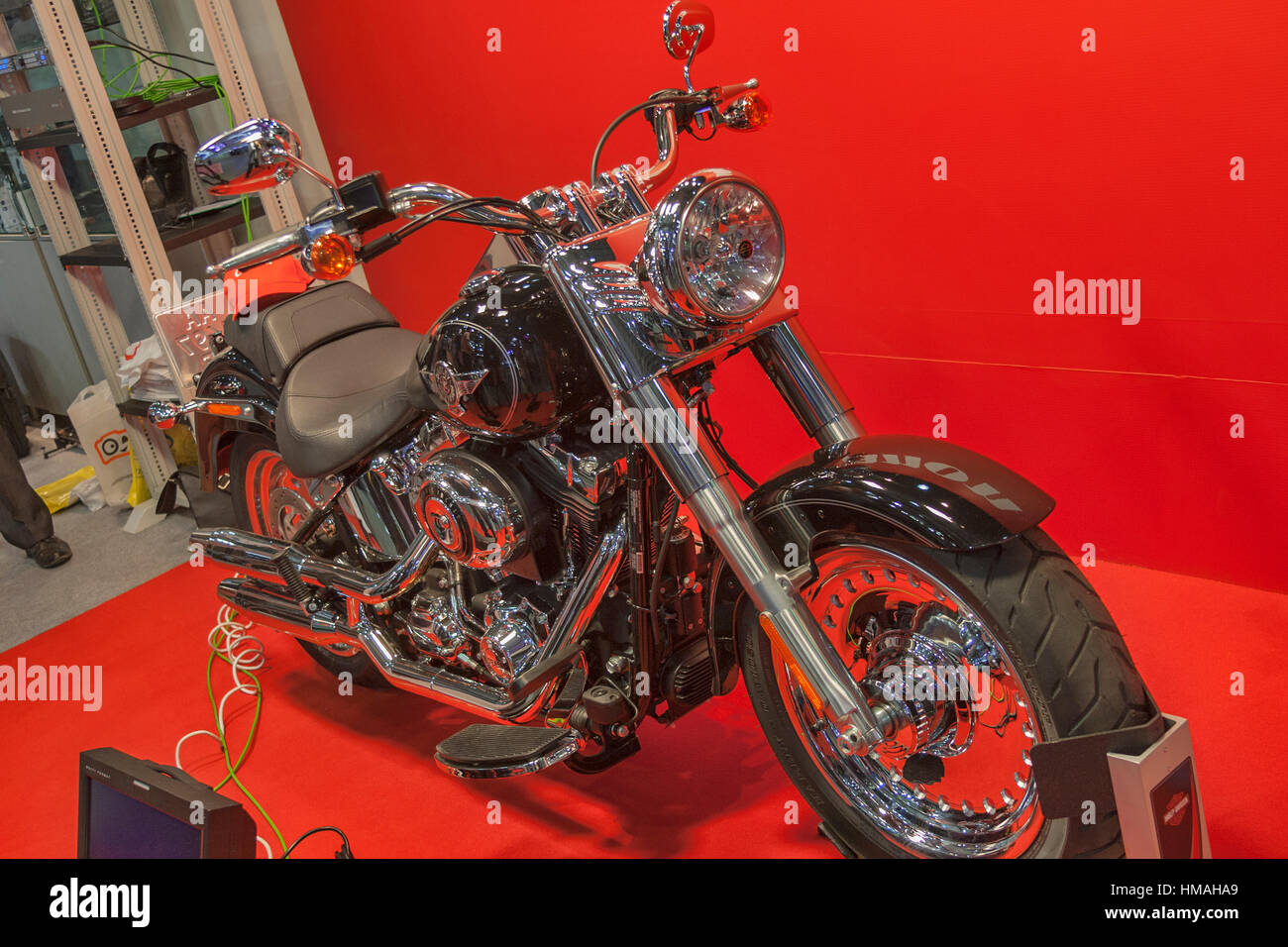 Canon TV and photography equipment booth with Harley-Davidson ...