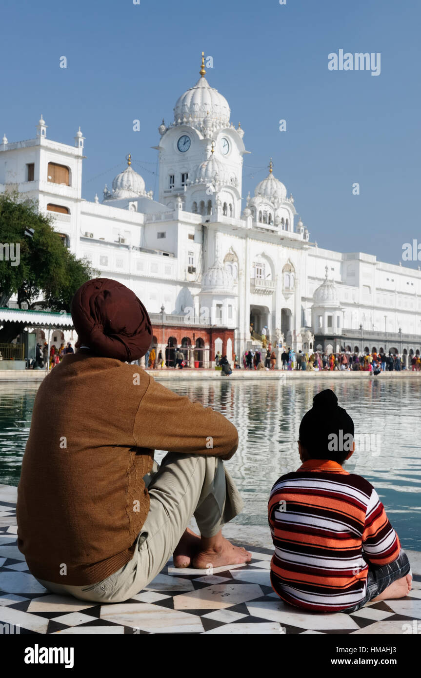 Golden temple (Sri Harimandir Sahib) in Amritsar. It is a central ...