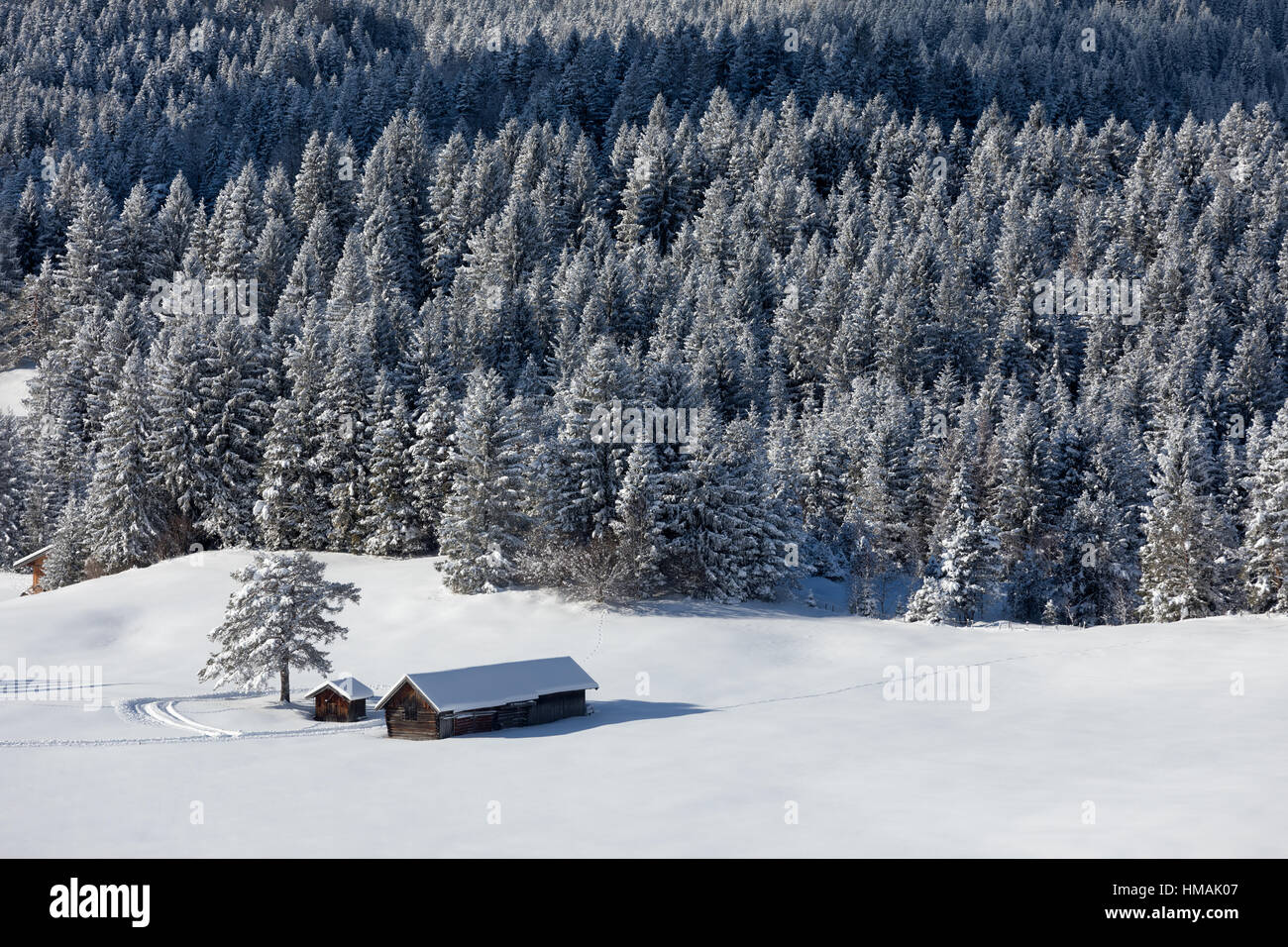 Winter landscape in Alps, Germany Stock Photo - Alamy