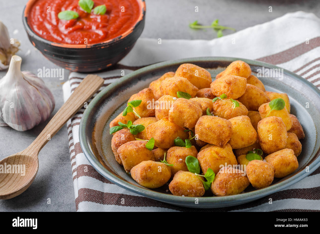 Homemade fried mini croquettes from baked potatoes, delicious and nice ...