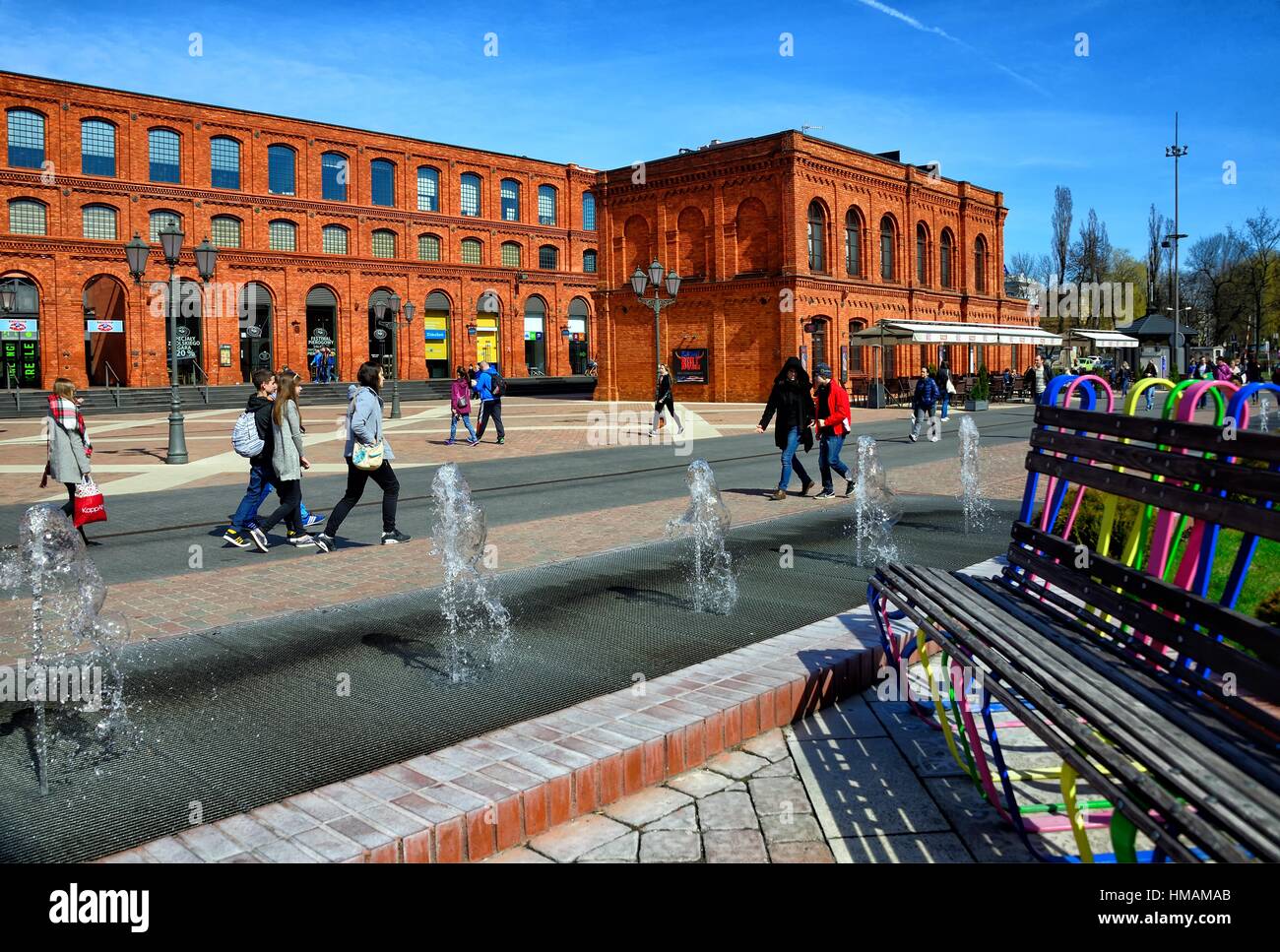 Former, old, historic textile factory after renovation, built in years ...