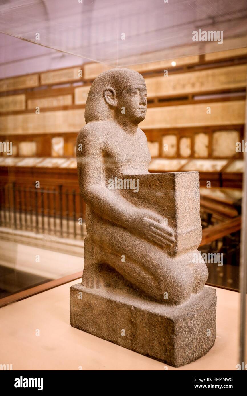 Block statue. Egyptian Museum. Egypt Stock Photo - Alamy