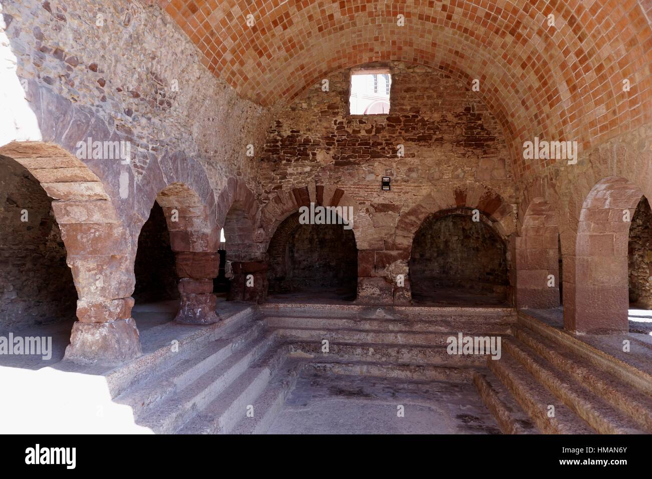 Ancient Roman thermal baths. Caldes de Montbui, Barcelona, Catalonia ...