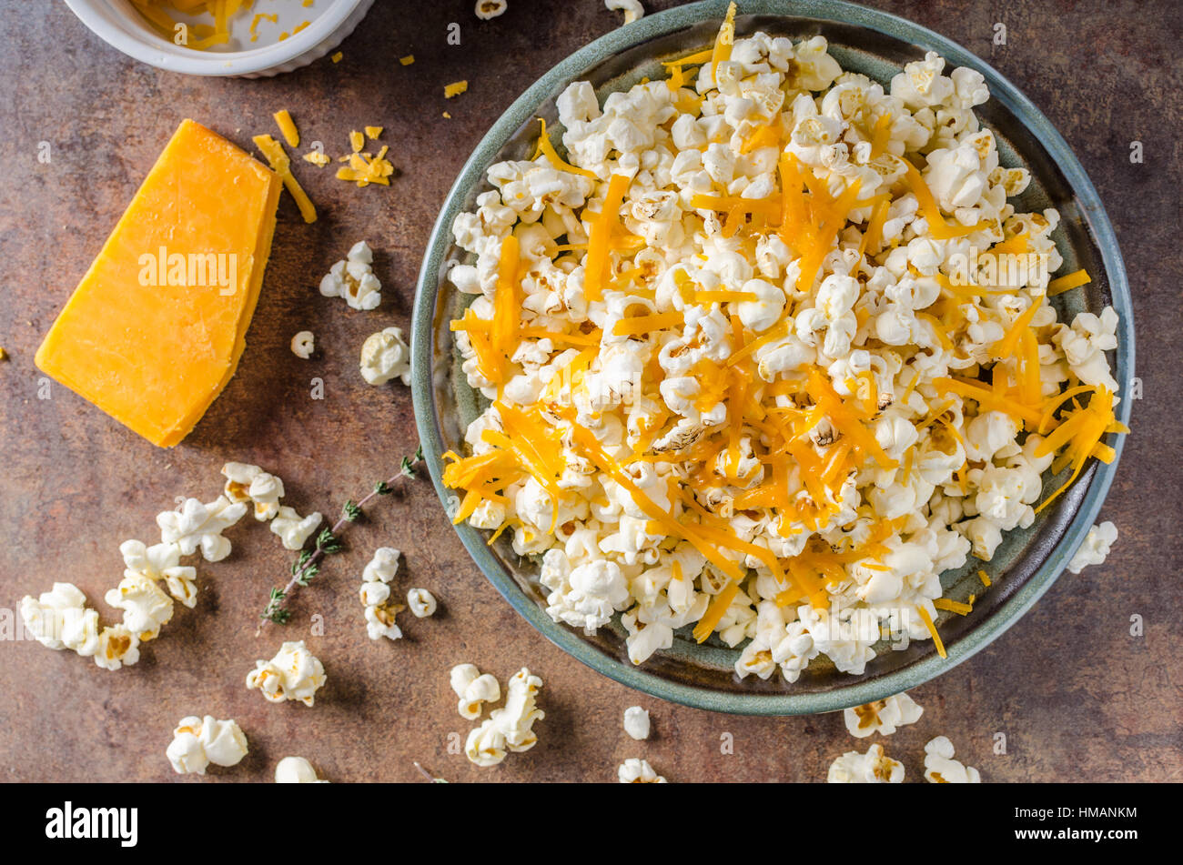 Homemade cheese popcorn with garlic, herbs and cheddar cheese Stock ...