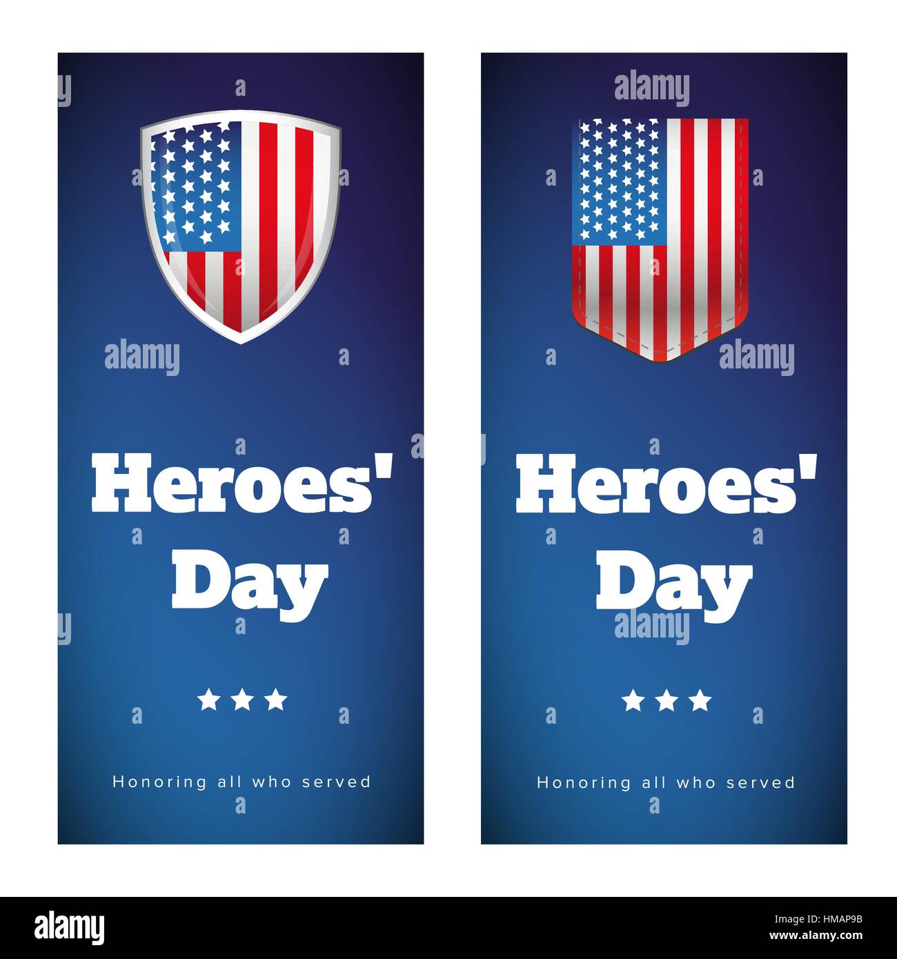Heroes Day USA banner set Stock Vector Image & Art - Alamy