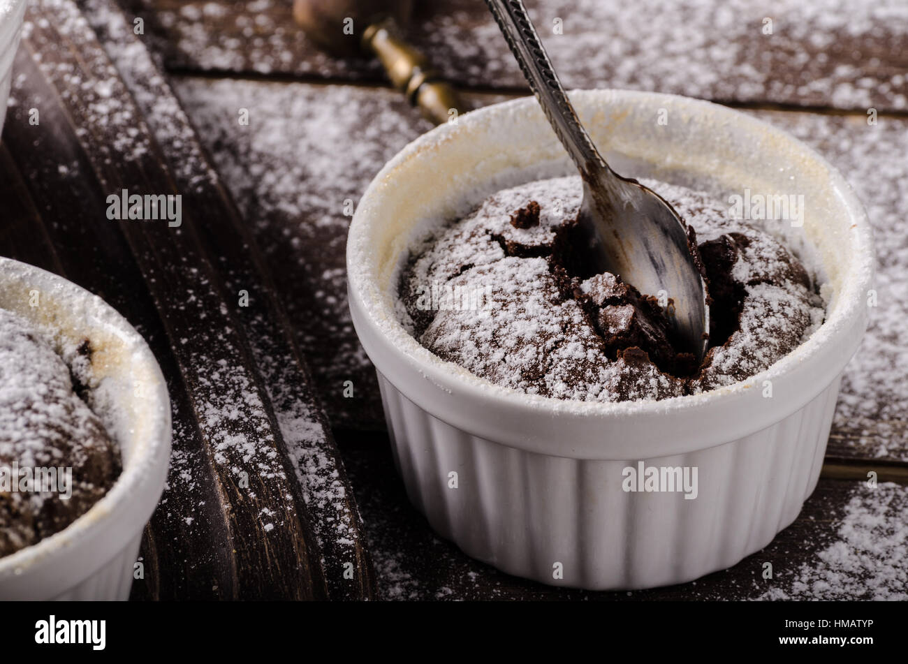 Chocolate souffle home, baked in oven from hight quality cocoa Stock ...