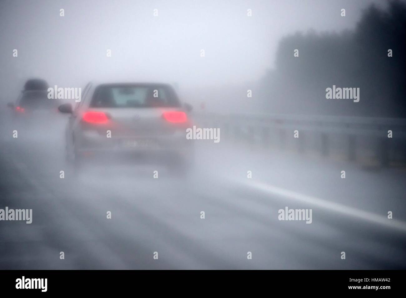 Driving on highway in heavy rain hi-res stock photography and images ...