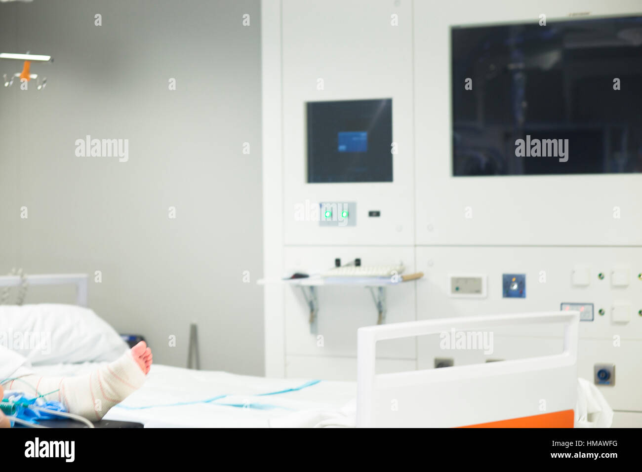 Hospital ward emergency room operating theater and modern equipment ...