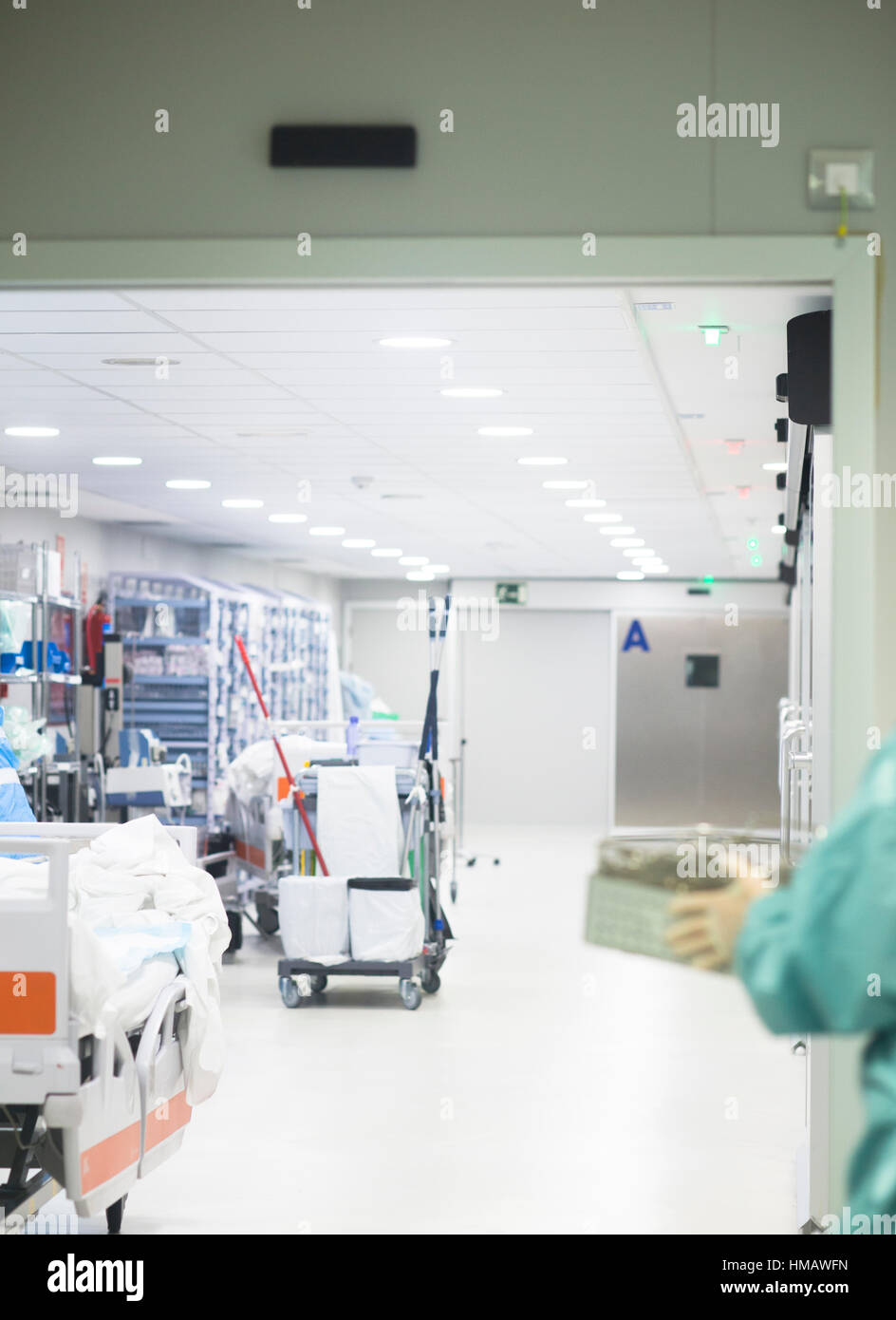 Hospital ward emergency room operating theater door and modern ...