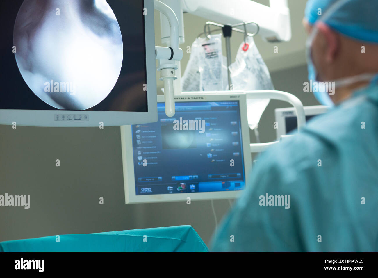 Hospital ward emergency room operating theater and modern equipment ...