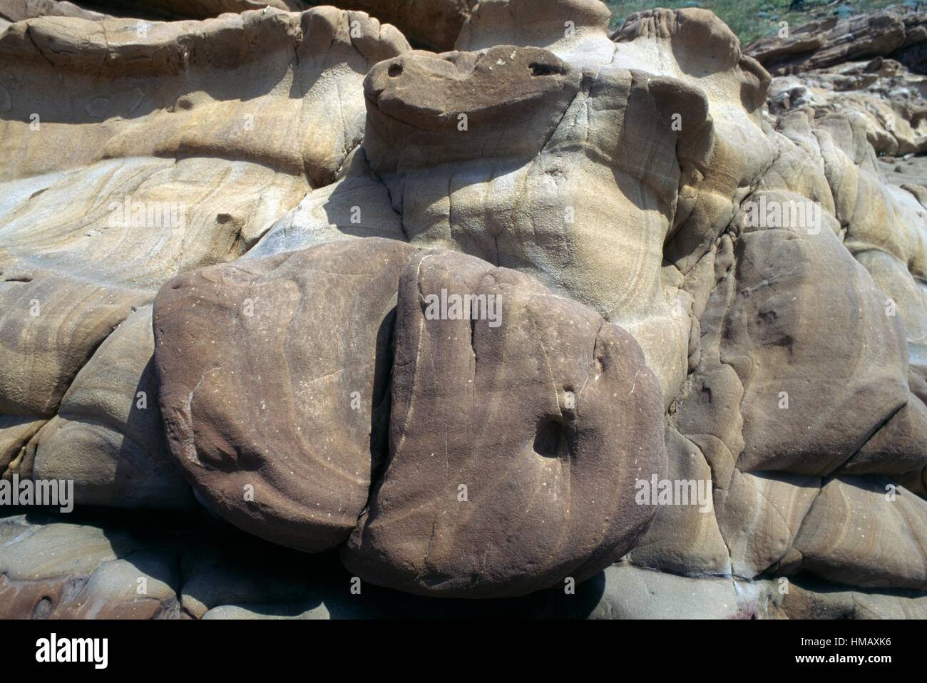 Rocks with striations, erosion, Lemnos island, Greece Stock Photo - Alamy