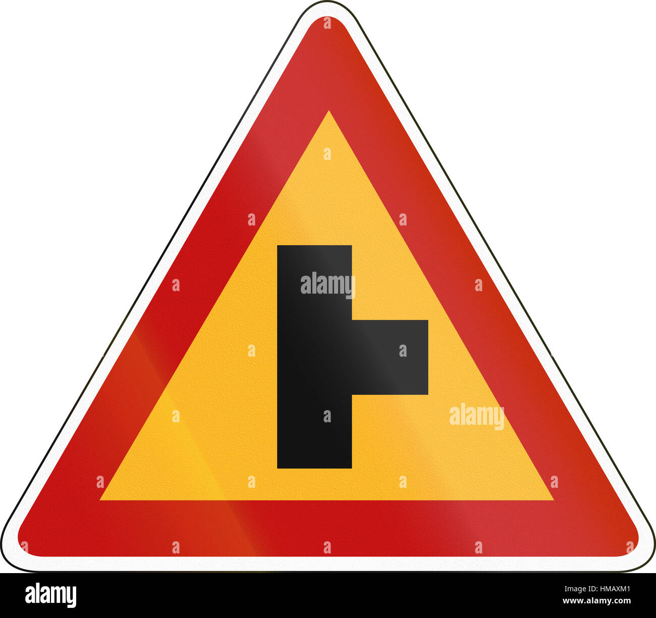 Crossroad intersection triangle traffic sign hi-res stock photography ...