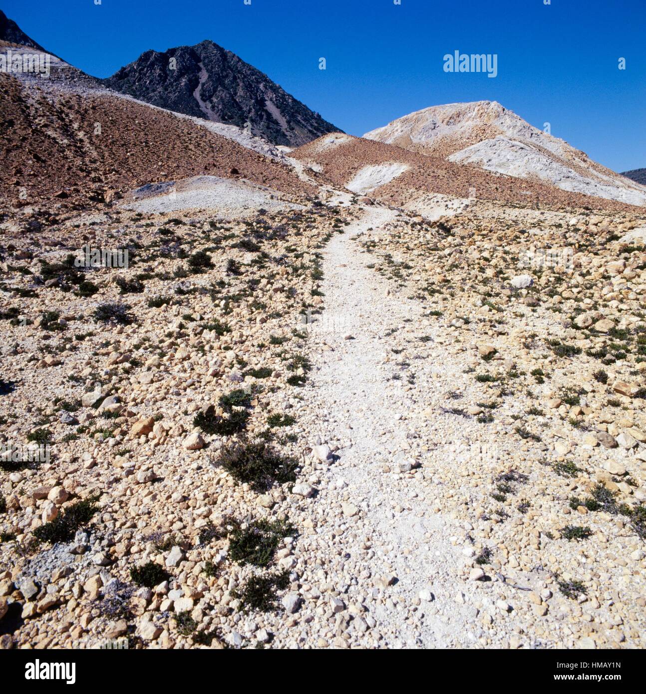 Inside the caldera of the volcano on Nisyros island, Greece Stock Photo ...