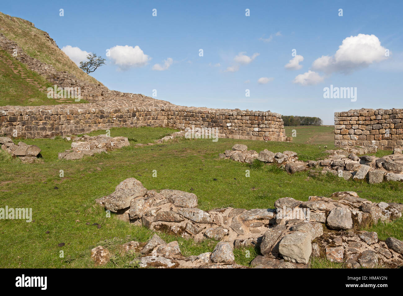 Hadrian's Wall: Milecastle 39 at Castle Nick, looking north-west ...