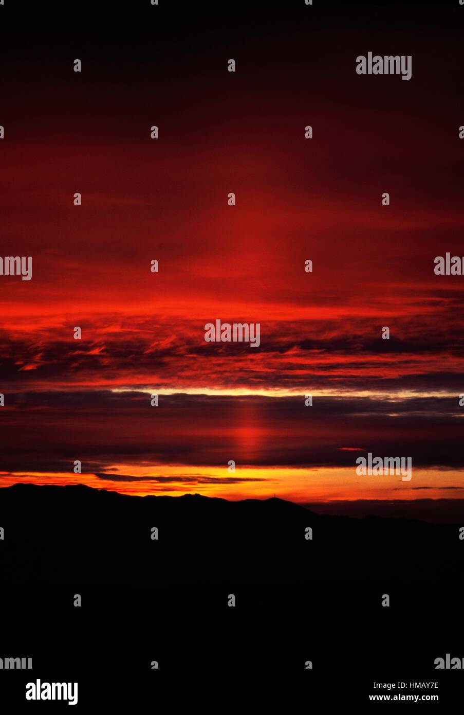 Sunset and mountain horizon, Crete, Greece Stock Photo - Alamy
