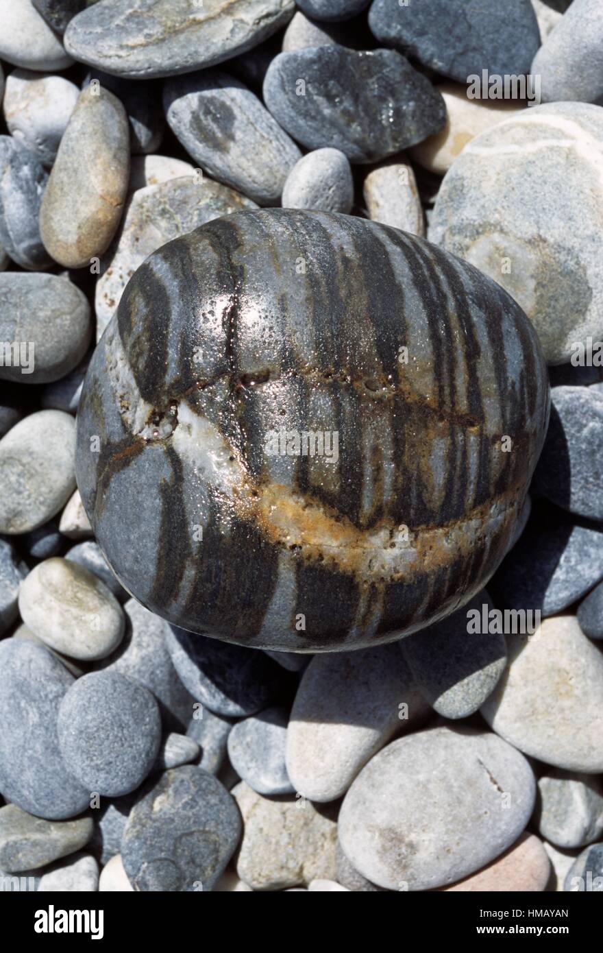 Rock with black and grey lines, Crete, Greece Stock Photo - Alamy