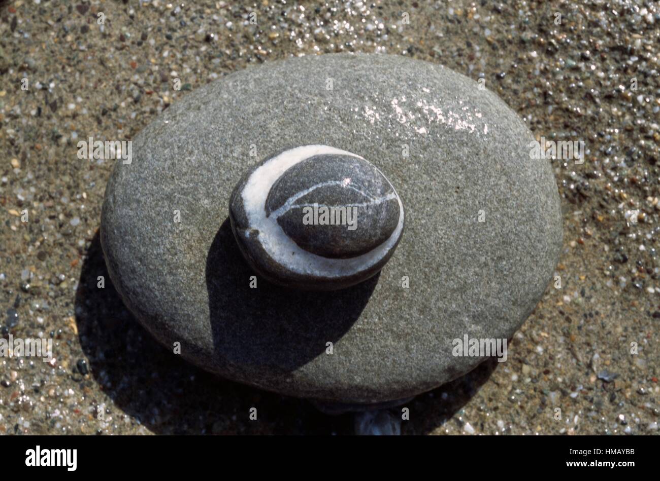Stone resting on a rock, Crete, Greece Stock Photo - Alamy