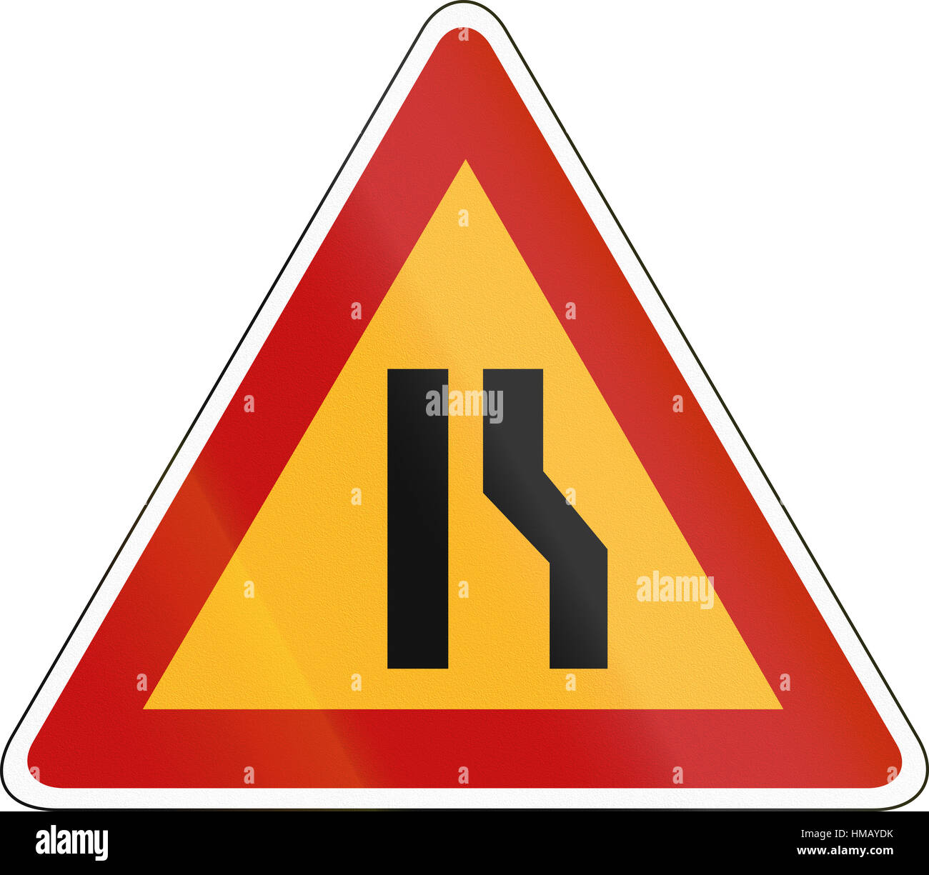 Right side narrow road sign hi-res stock photography and images - Alamy