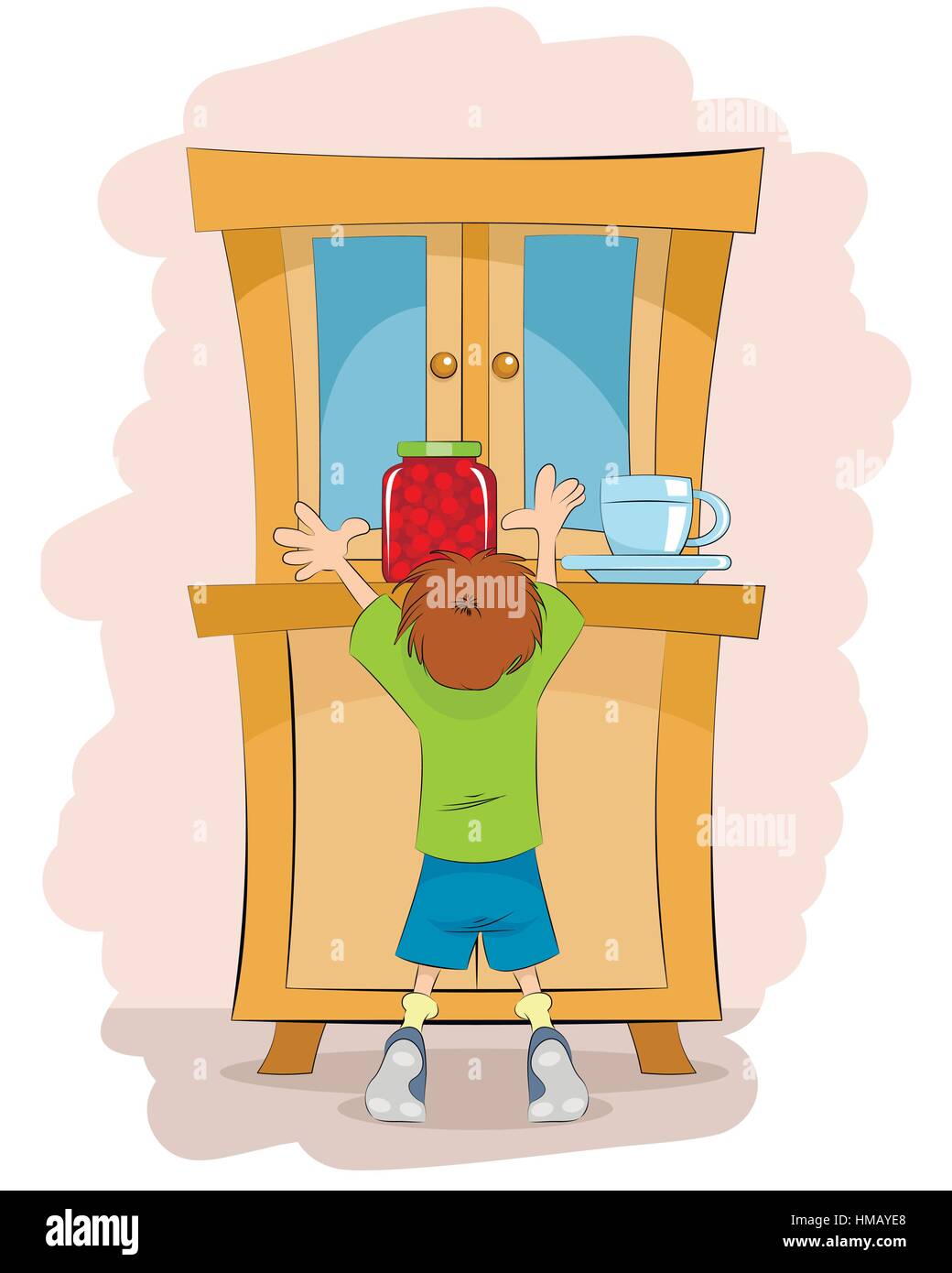 Vector illustration of a boy with jam Stock Vector Image & Art - Alamy