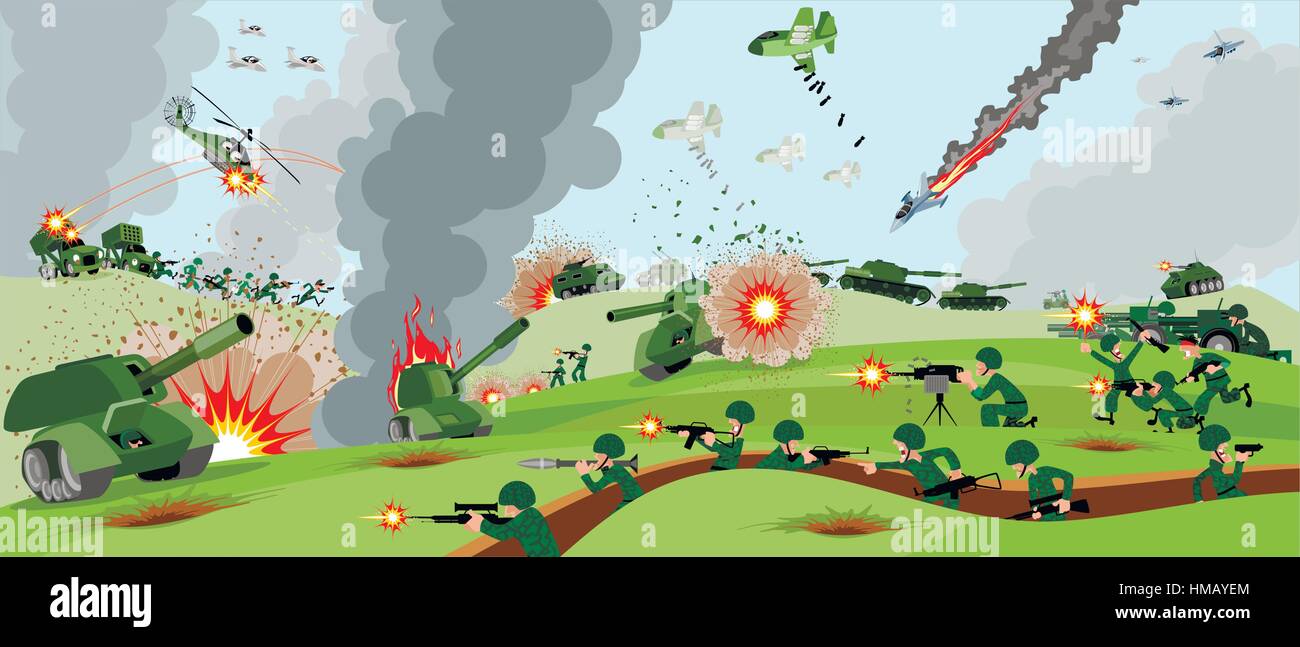 Vector illustration of a armies on battlefield Stock Vector Image & Art ...