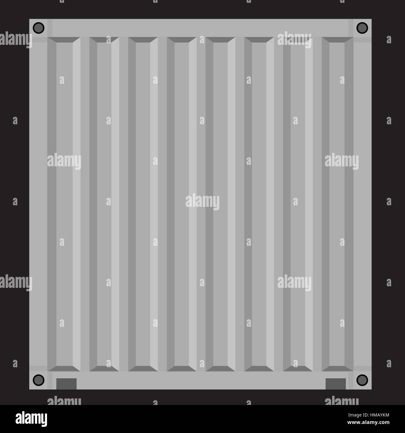 Cargo container for shipping with flat solid color design. Blue color ...