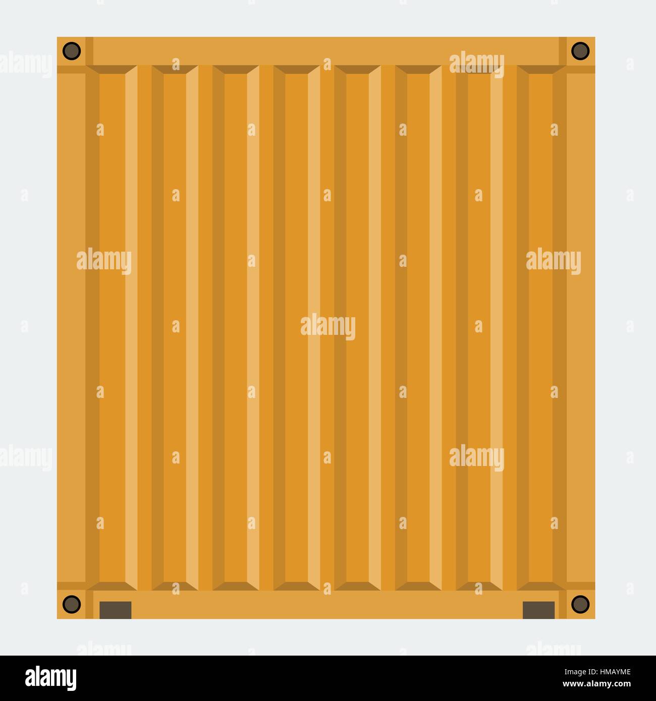 Cargo container for shipping with flat solid color design. Orange color ...