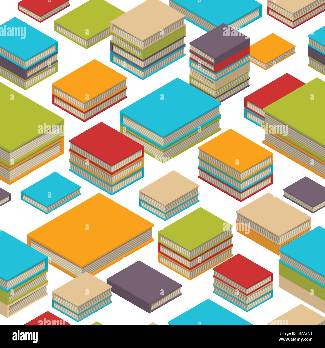 Seamless pattern of books. Isometric flat style Stock Vector Image ...