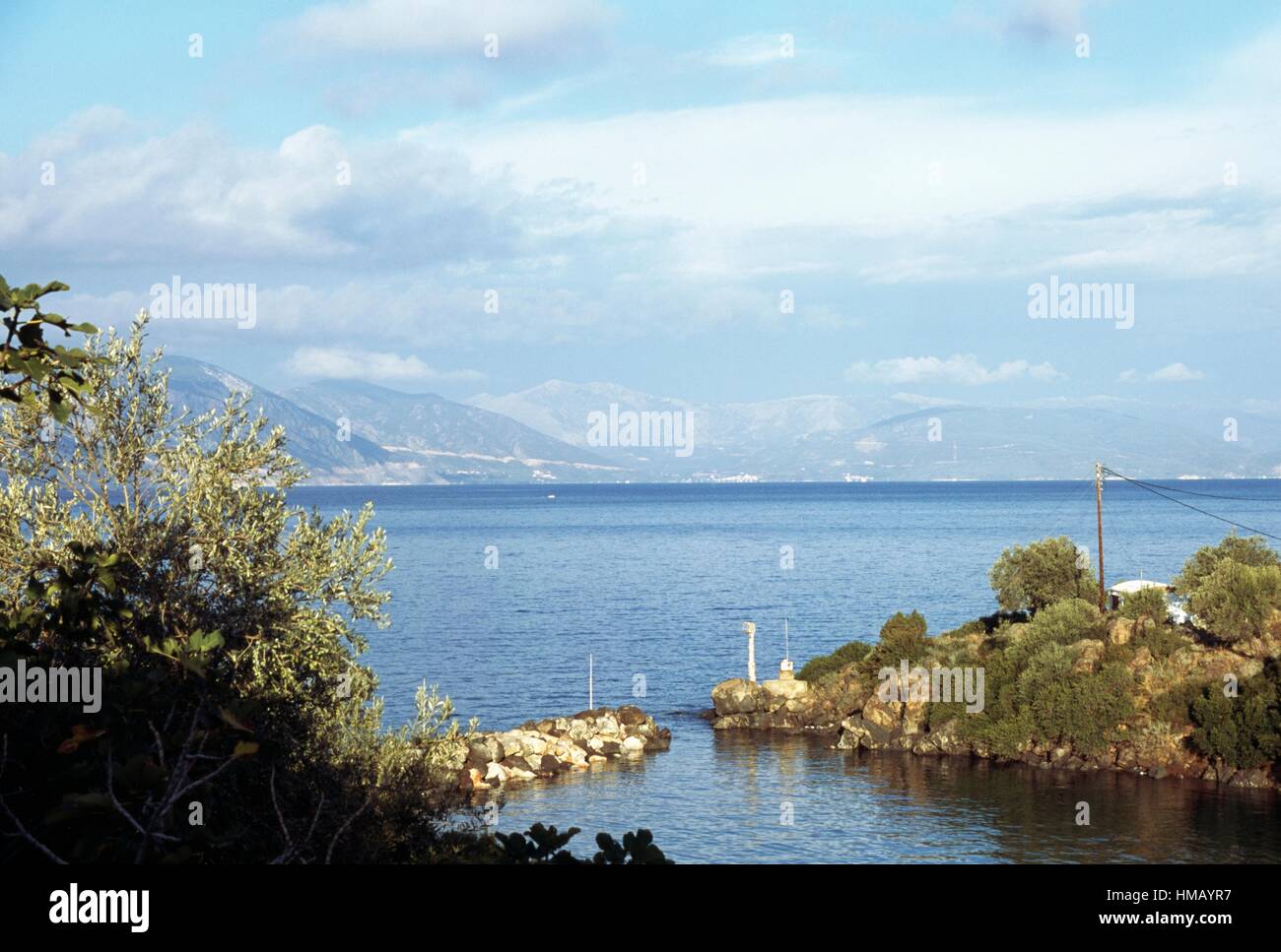 View of the coast near Vathy, island of Samos, Greece Stock Photo - Alamy