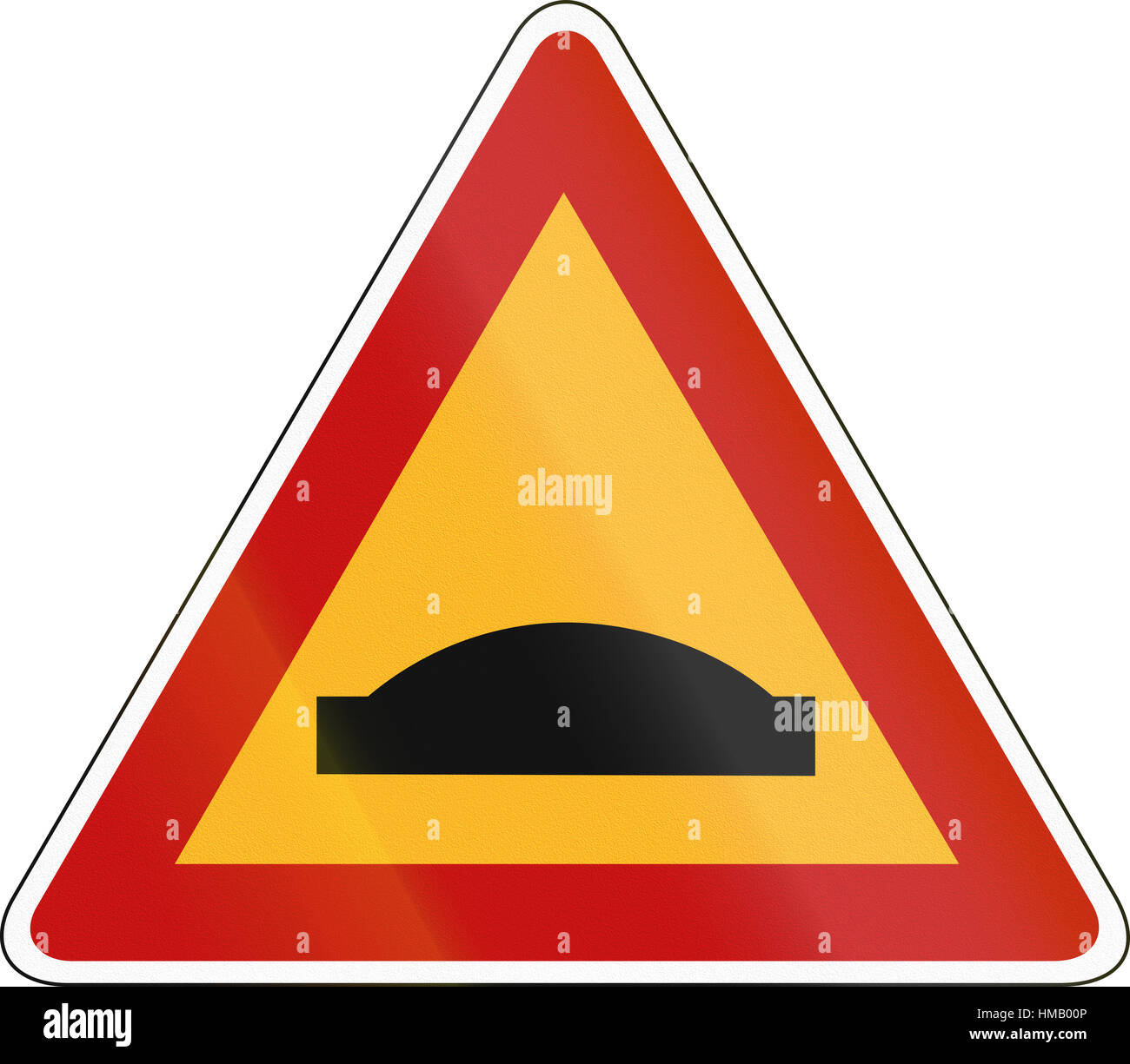 South Korea road sign - Speed bump Stock Photo - Alamy