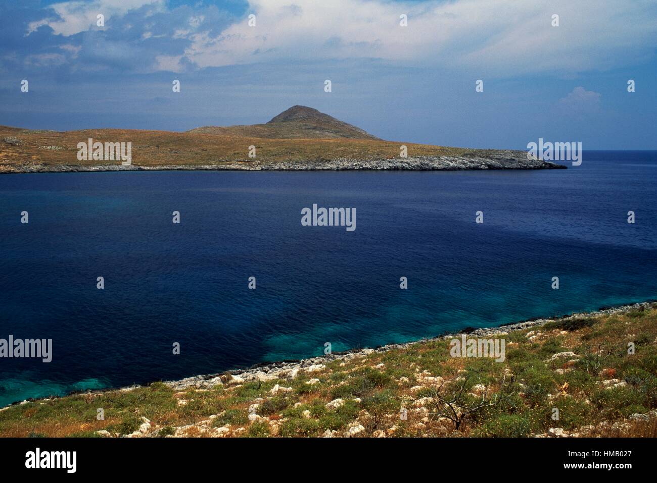Coastal landscape near Cape Matapan or Cape Tainaron, Mani peninsula ...