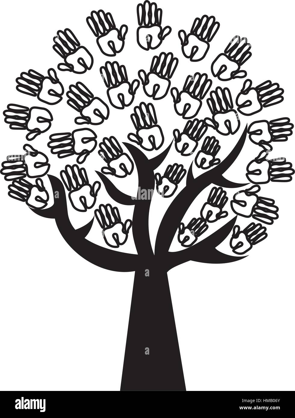 Tree hands print paint hi-res stock photography and images - Alamy