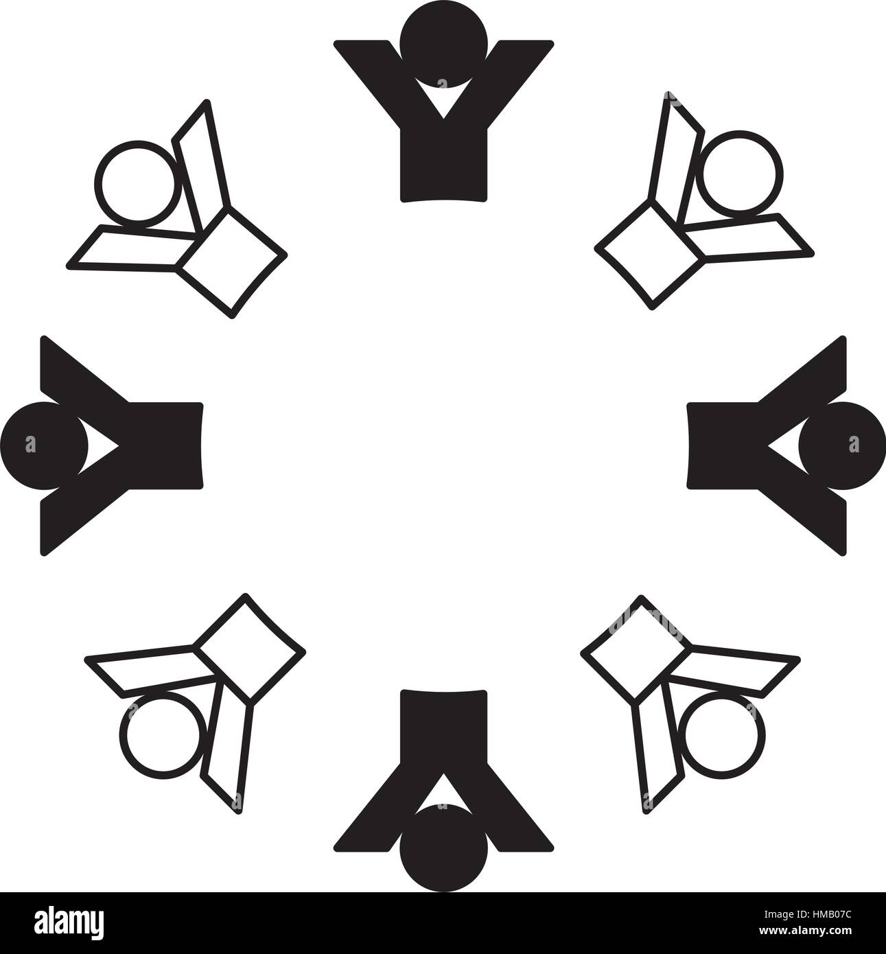 people silhouette teamwork emblem vector illustration design Stock ...